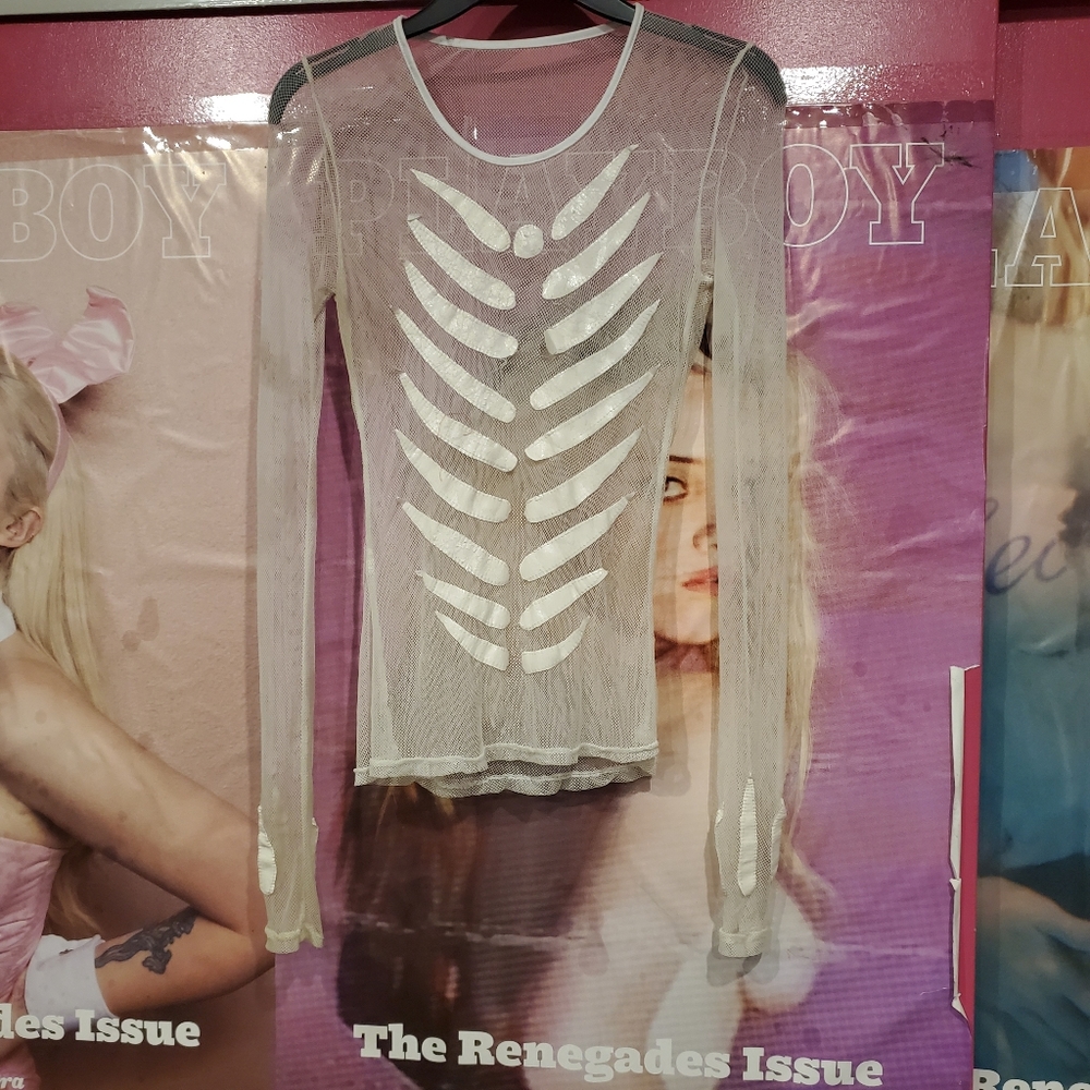 Vintage Mesh Skeleton Rib Cage Shirt - Gem